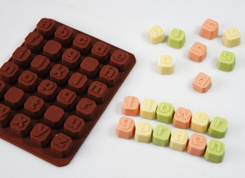 LOWERCASE Choco Letter Blocks Silicone Chocolate Candy Mould Bakeware ...