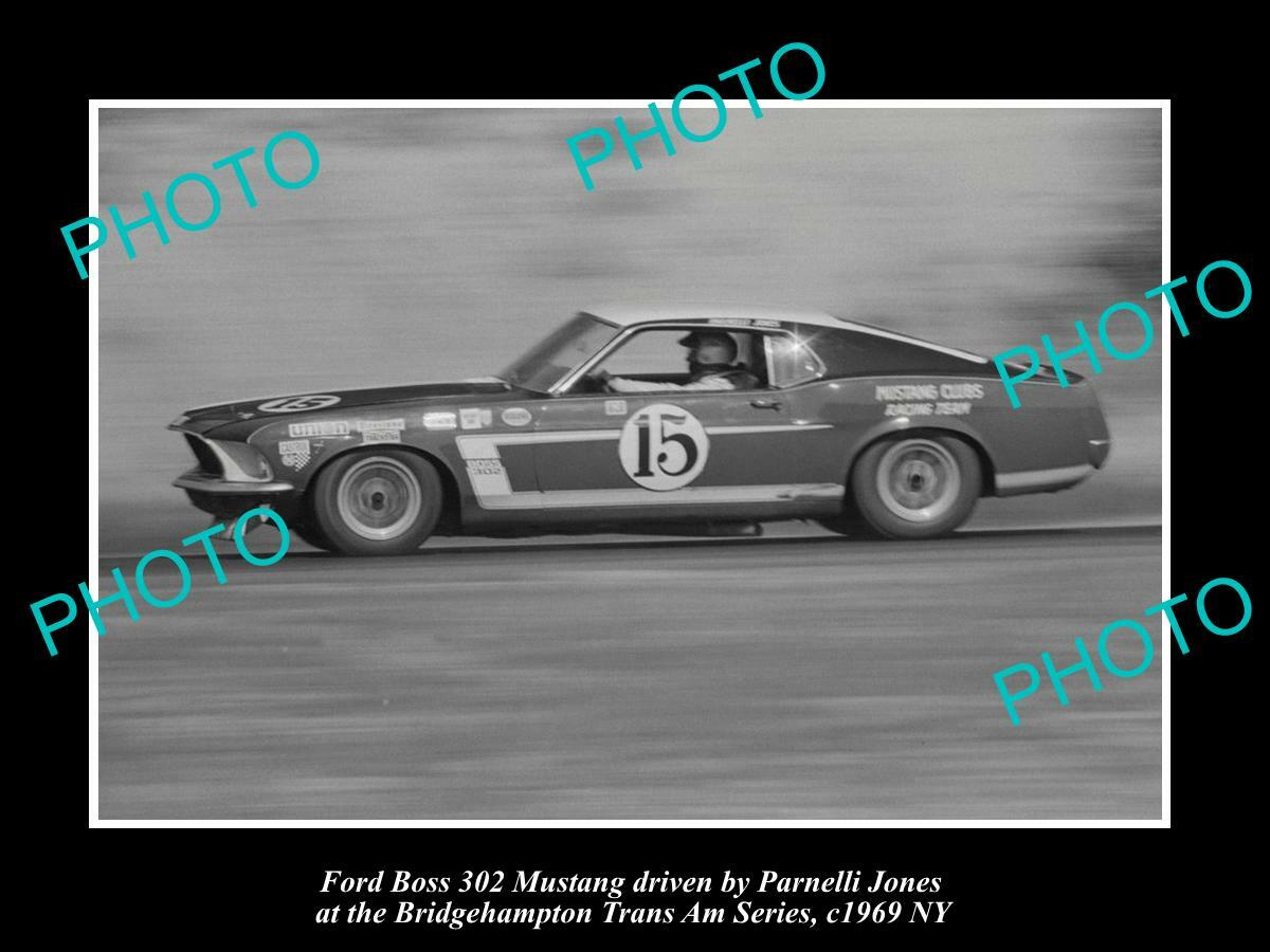 OLD 8x6 HISTORIC PHOTO OF PARNELLI JONES DRIVING HIS FORD MUSTANG 1969 ...