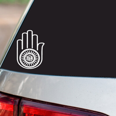 Jainism Sticker Ahimsa Religious Hindu Hand all chrome & regular vinyl ...