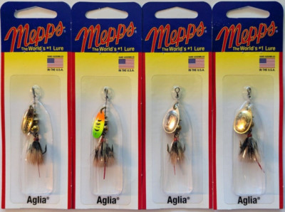 4 - Mepps Aglia Spinner - 1/12 oz.- Four Popular Colors! | eBay
