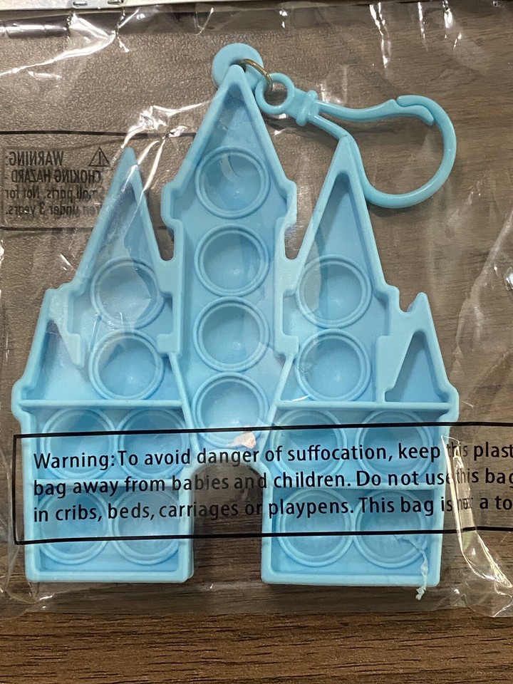 Disney Princess Castle Push Pop Bubble Fidget Blue Silicone Sensory ...