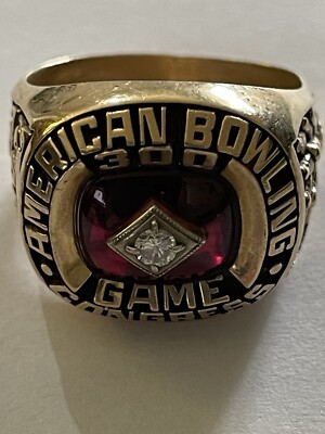 American BOWLING Congress 300 Perfect Score ABC 10k Yellow Gold Diamond ...