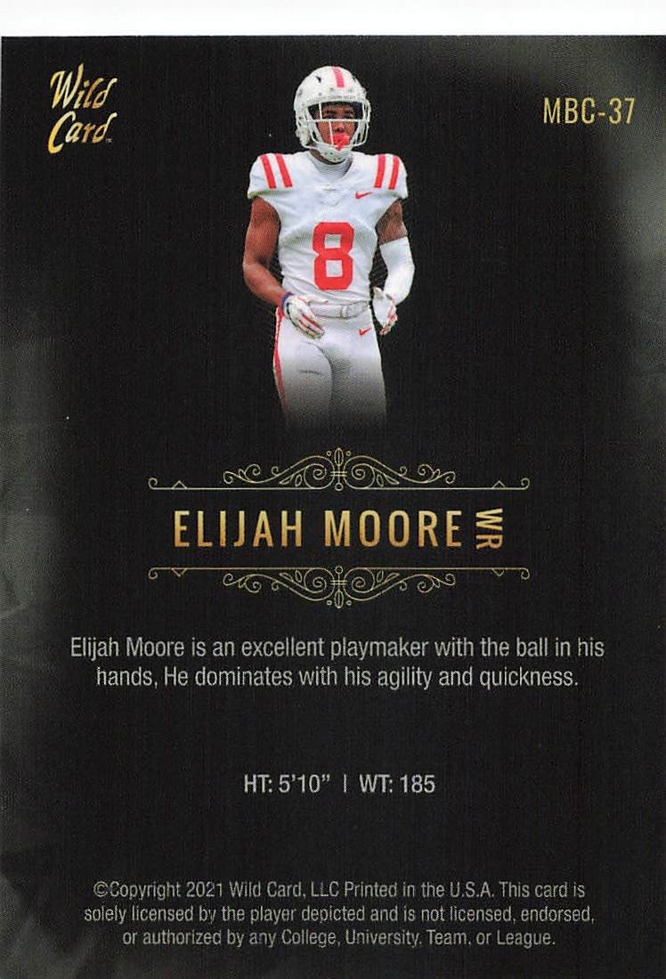 2021 Wild Card MATTE - Elijah Moore #MBC-37 Chase Purple (RC) for sale online | eBay