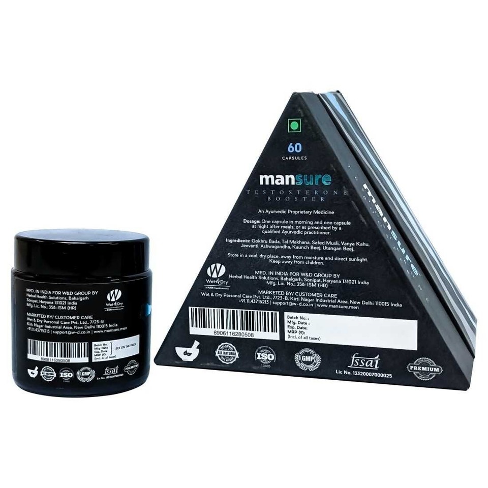 ManSure Testosterone Booster for Macho Confidence in Men - 60 Ayurvedic ...
