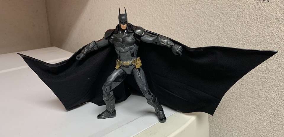 custom batman arkham knight Asylum wired leather cape 1/12 mcfarlane ...