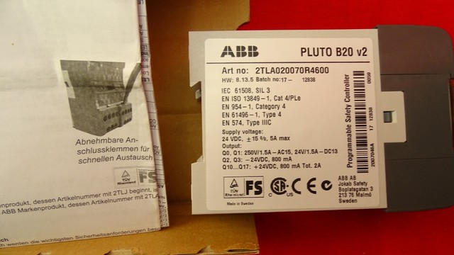 ABB Pluto B20 V2 2TLA020070R4600 Programmable Safety Controller for sale online | eBay