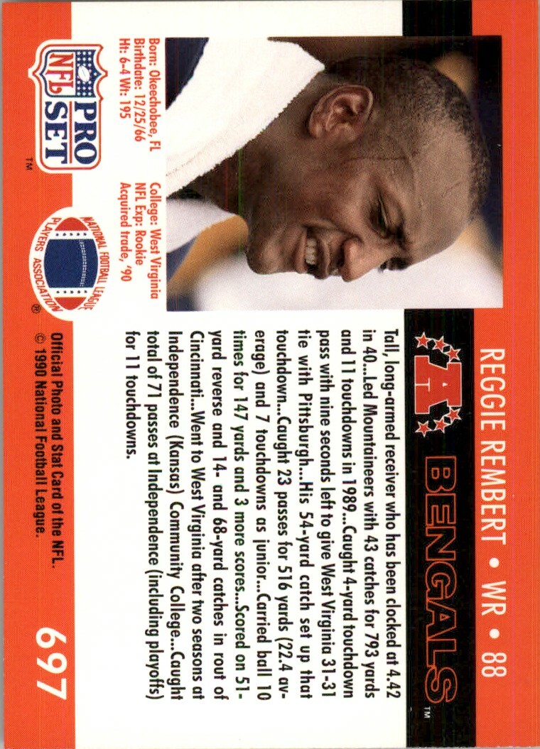 1990 Pro Set Reggie Rembert #697 | eBay