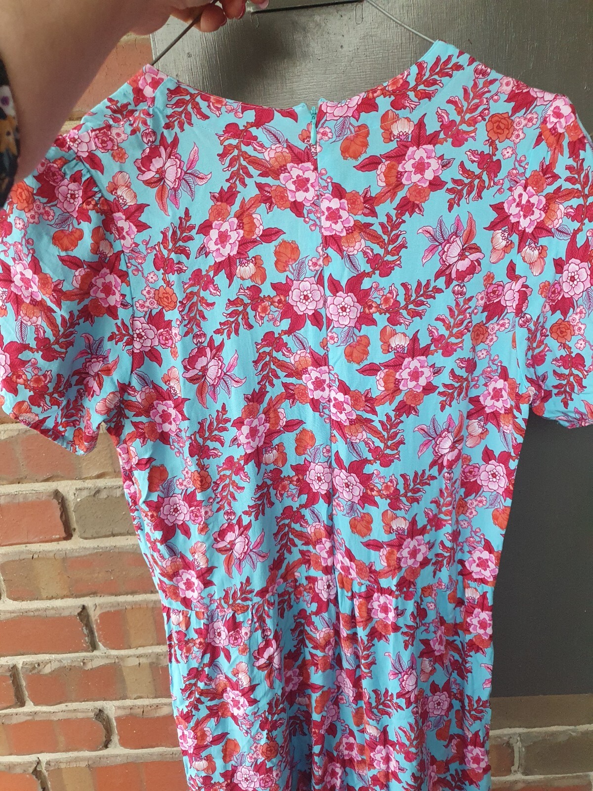 Queen The Label Long Boho Maxi Dress Size 8 Floral Pink Blue Hippie ...