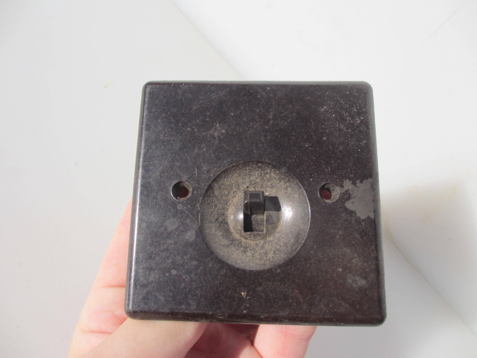 Vintage Bakelite Light Switch Square Plate Art Deco Antique Brown Old ...