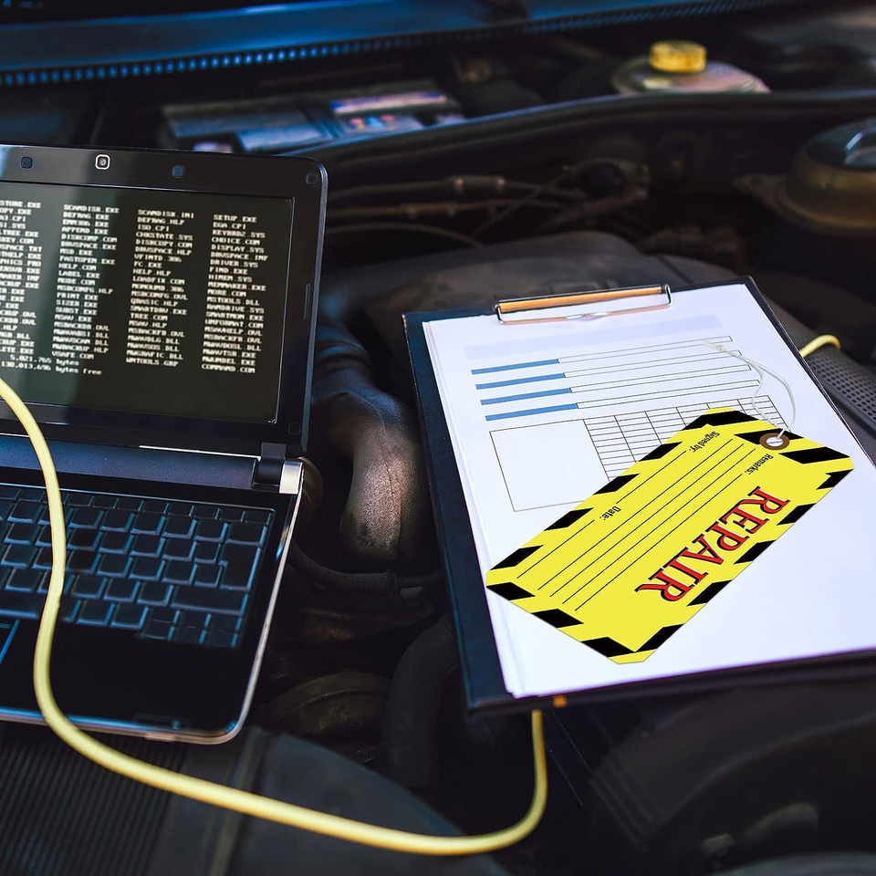 120 Pack Repair Tags Yellow Maintenance Required Tags with Wire ...