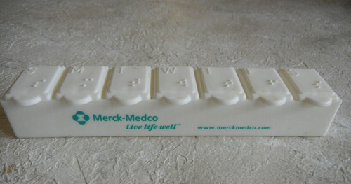 7 Day Pill Box From Merck Medco With Alphabet and Braille Top | eBay