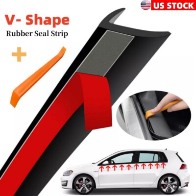 V Shape Auto Door Side Window Trim Edge Moulding Weatherstrip Rubber ...