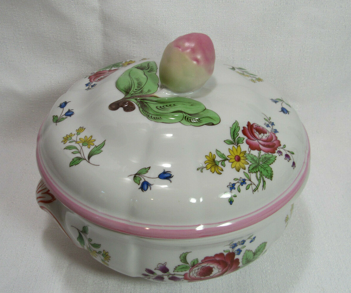 Spode China England MARLBOROUGH SPRAYS 1.5 Qt. Covered Serving Bowl VGC ...