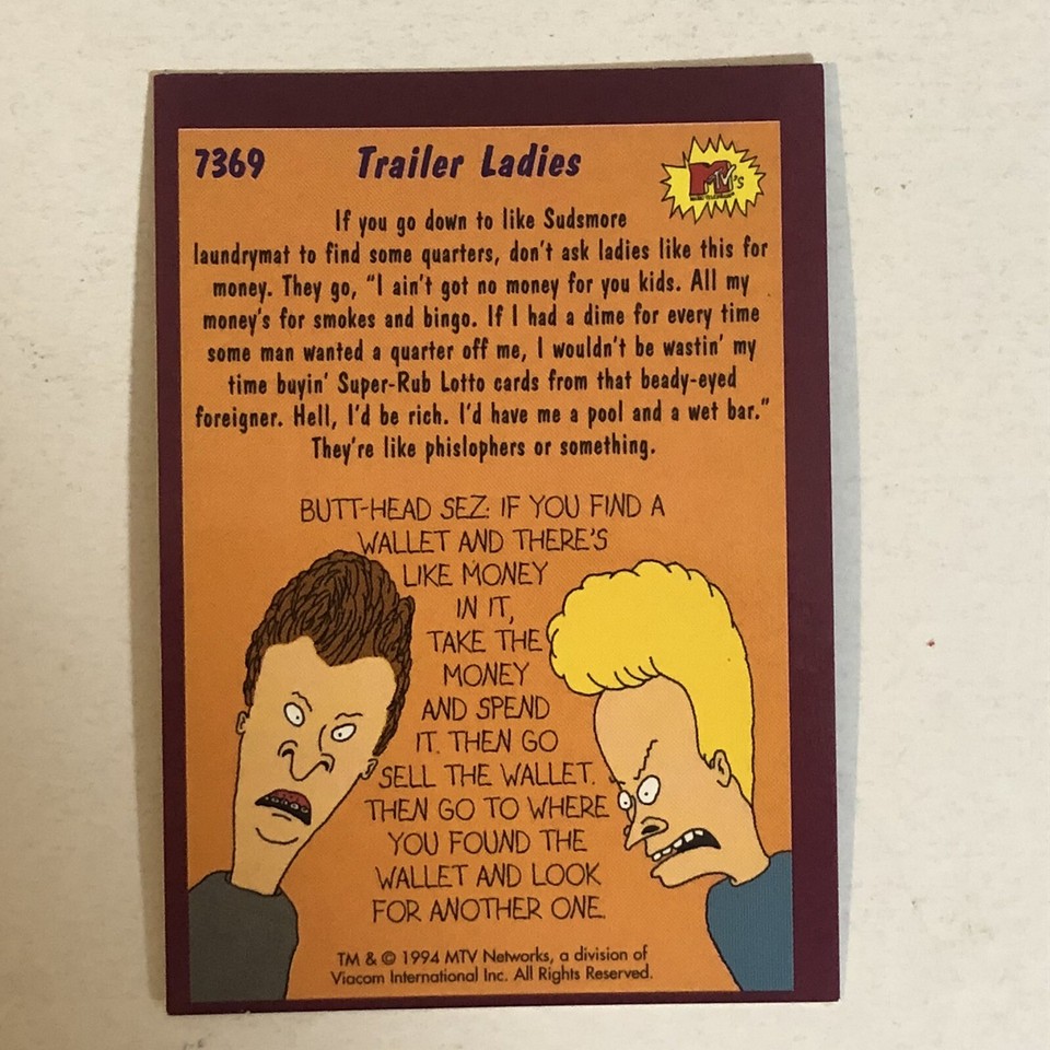 Beavis And Butthead Trading Card #7369 Trailer Ladies | eBay