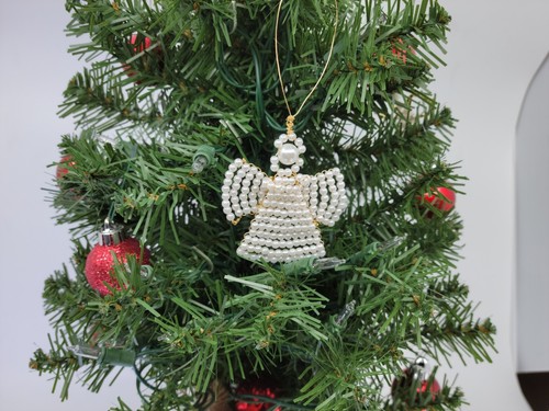 Handcrafted Small Pearl Angel Chrismon Christmas Ornament | eBay