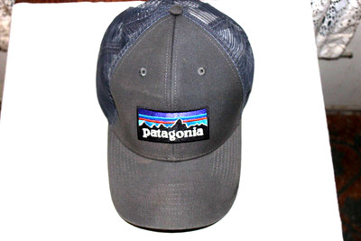Patagonia Label Logo Trad Baseball Style Hat Cap Adjustable Gray Strap ...