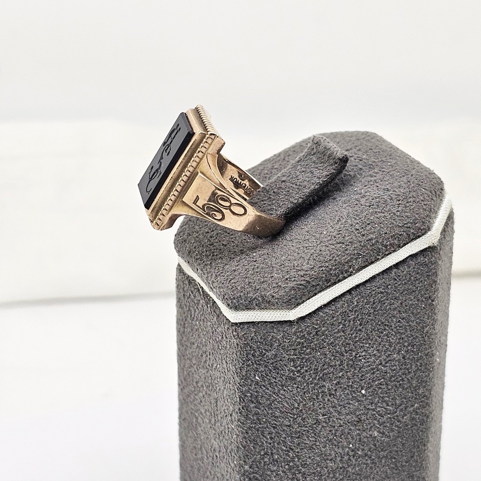 CLASS OF '58 AGNES SCOTT COLLEGE 10K GOLD CARVED ONYX SCHOOL RING,SZ 6 ...