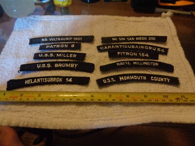 Ten (10) Different Navy Tabs or Rockers (BOX CAT BAG#F7) | eBay