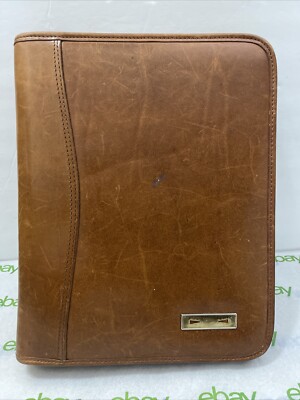 Day Timer Planner Vintage Brown Genuine Leather Organizer Binder Zip 7 ...