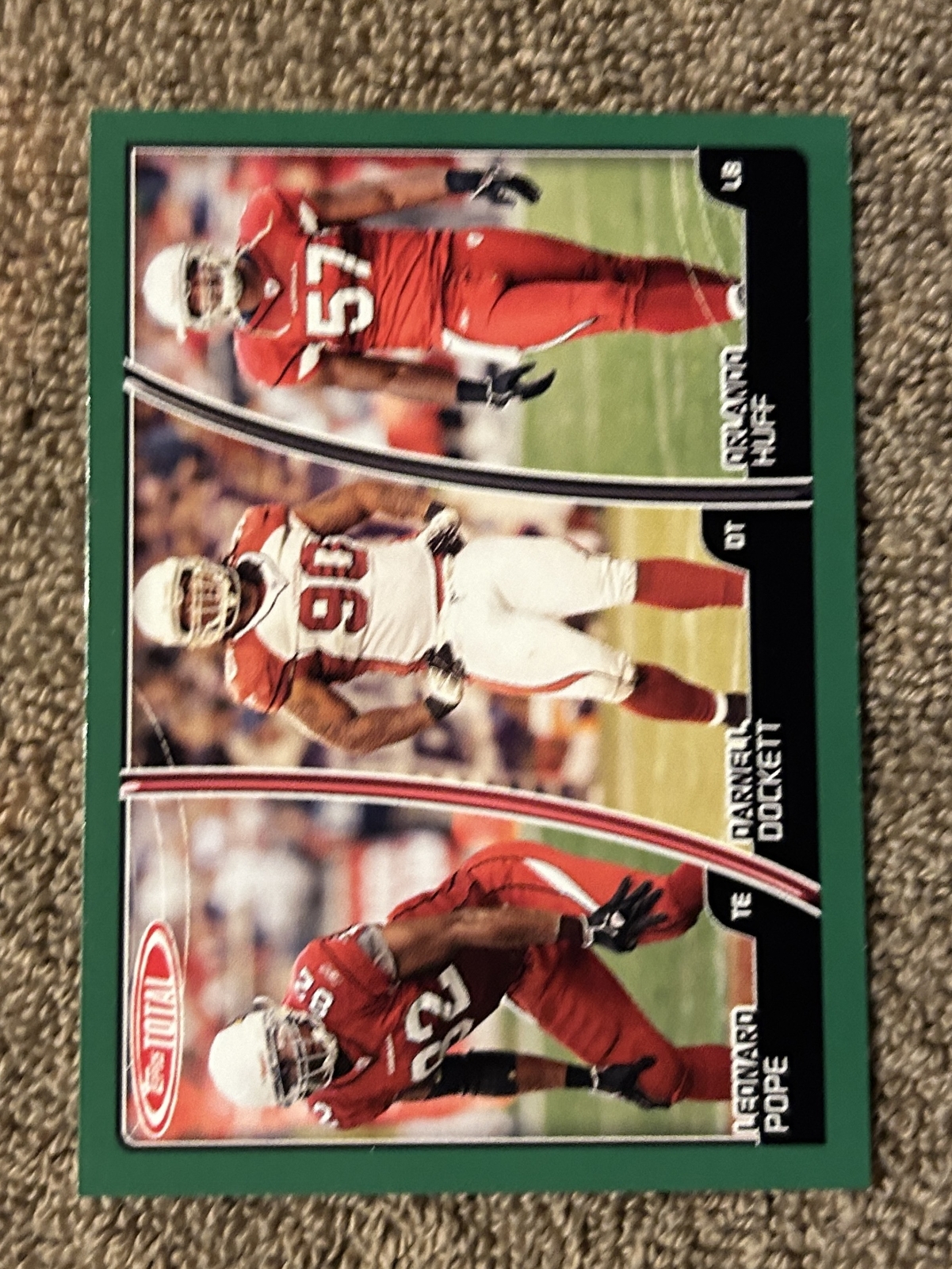 2007 Topps Total #11 Orlando Huff / Leonard Pope / Darnell Dockett Blue ...