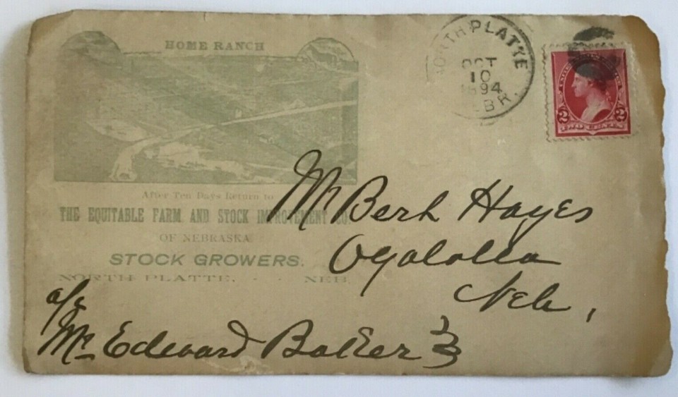 Postmarked 1894 Stock Growers Envelope Red George Washington Two Cent ...