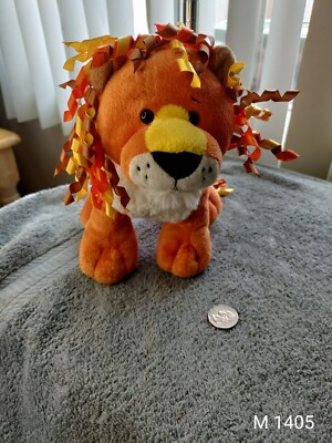 Cute Lion with Curly Ribbon Mane and Tail, 8" orange and white color by ...