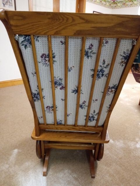 HARDWOOD "HEIRLOOM QUALITY" UPHOLSTERED NEWPORT GLIDER ROCKER "NEW IN ...