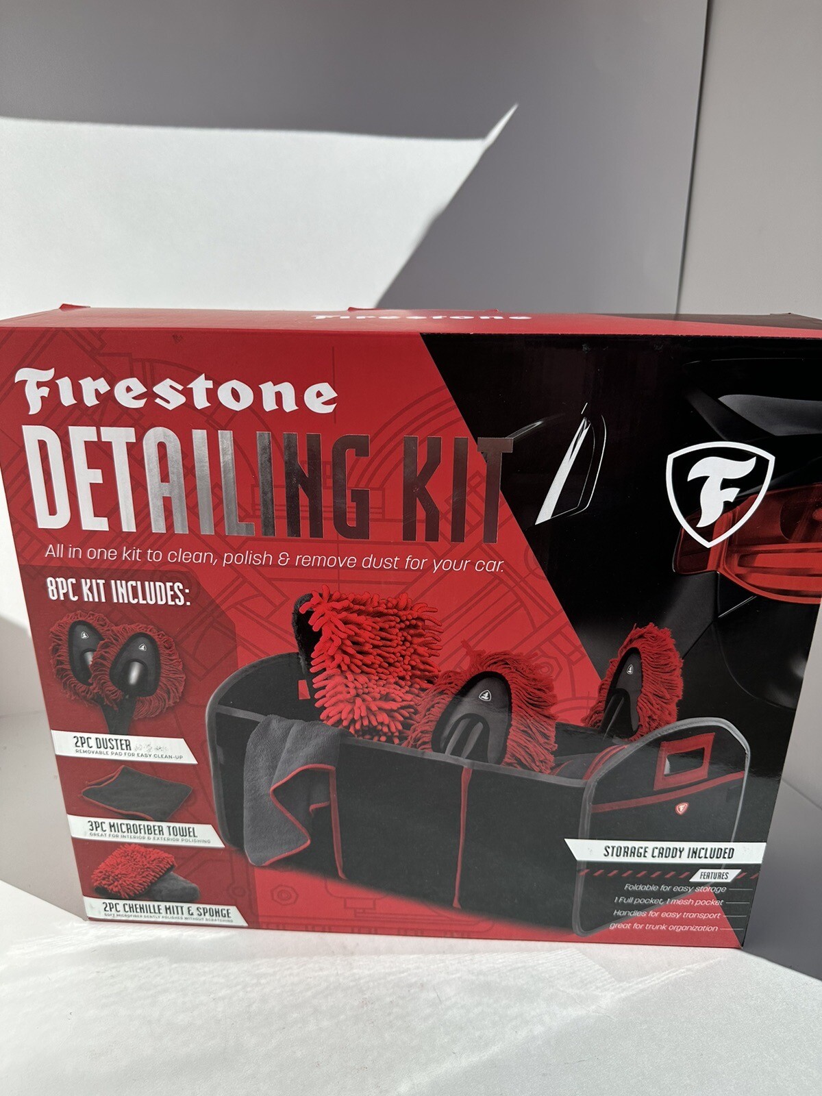 Firestone 8 Piece Car Cleaning Detailing Kit with Storage Caddy | eBay