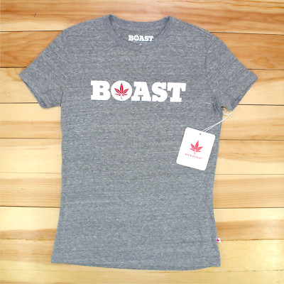 BOAST T-shirt Women SMALL Heather Grey Wordmark Tri-Blend USA Tennis ...