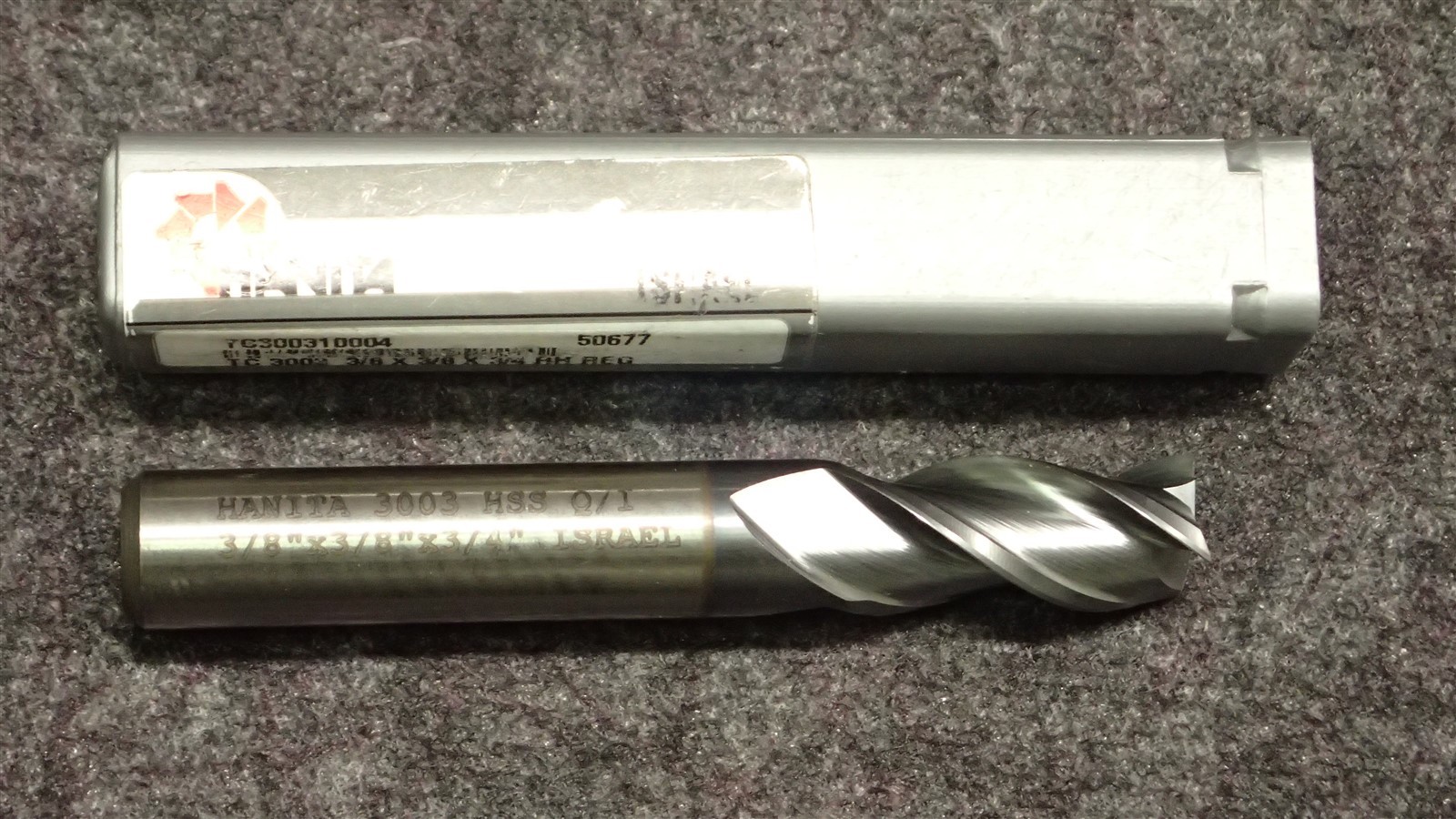 HANITA TC300310004 3/8x3/8x3/4x2-1/2 SQ END MILL HSS-M7 3-FL, 38º Sp ...