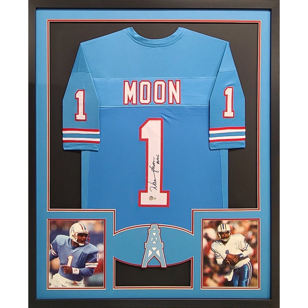 Warren Moon Houston Oilers Warren Moon Houston Oilers Framed 27" X 39"