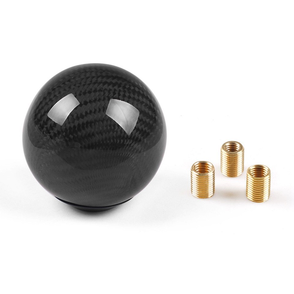 3X( Universal Carbon Fiber Manual Gear Knob with 3 Adapter for Most ...