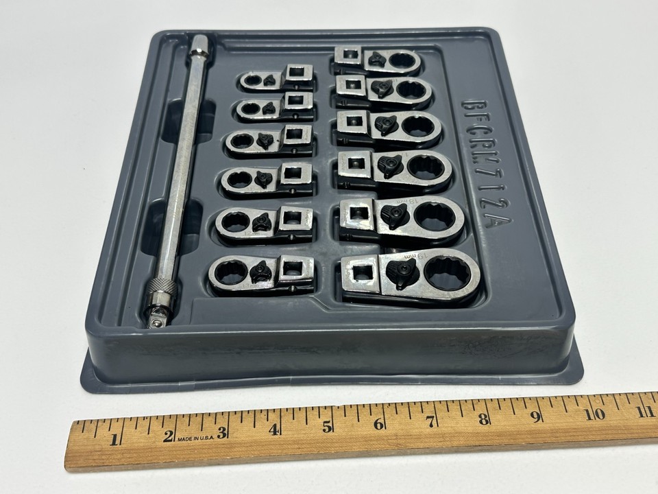 Blue-Point Tools BFCRM712A 13pc 3/8” Drive Metric Ratcheting Crowfoot ...