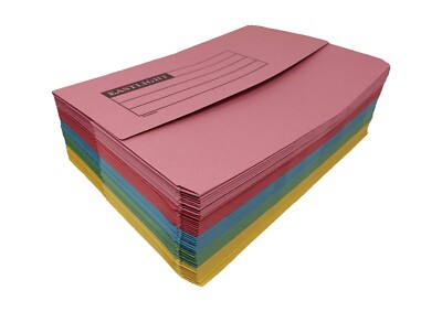 EASTLIGHT Foolscap Document Wallet Folders, Assorted Colours, Pack 50 ...