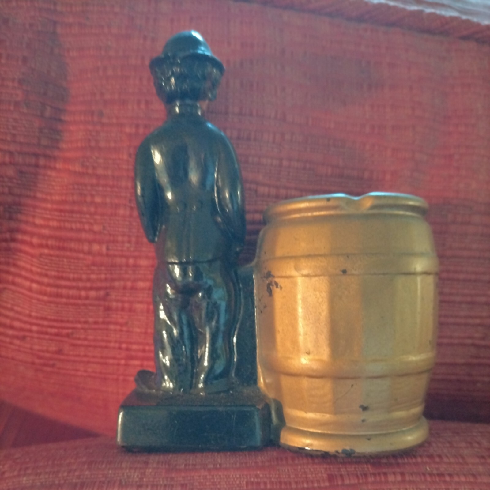 VINTAGE GLASS CHARLIE CHAPLIN CANDY CONTAINER BANK - GEO. BORGFELDT ...
