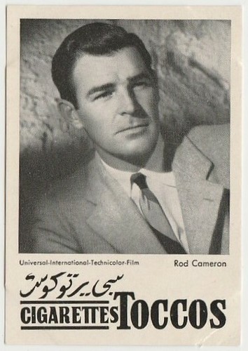 Rod Cameron vintage 1950s Toccos Film Stars Tobacco Card from Egypt E2 ...