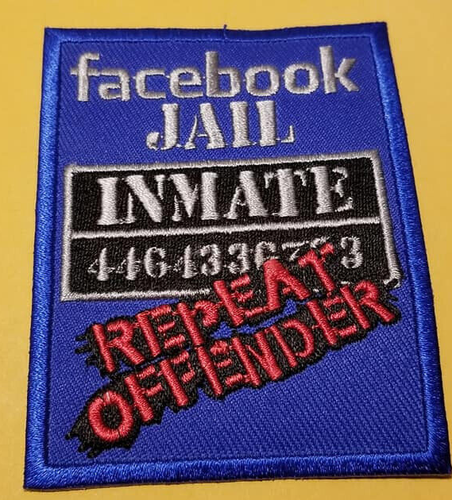 FACEBOOK PRISON INMATE Embroidered Patch iron or sew approx 3.5" | eBay