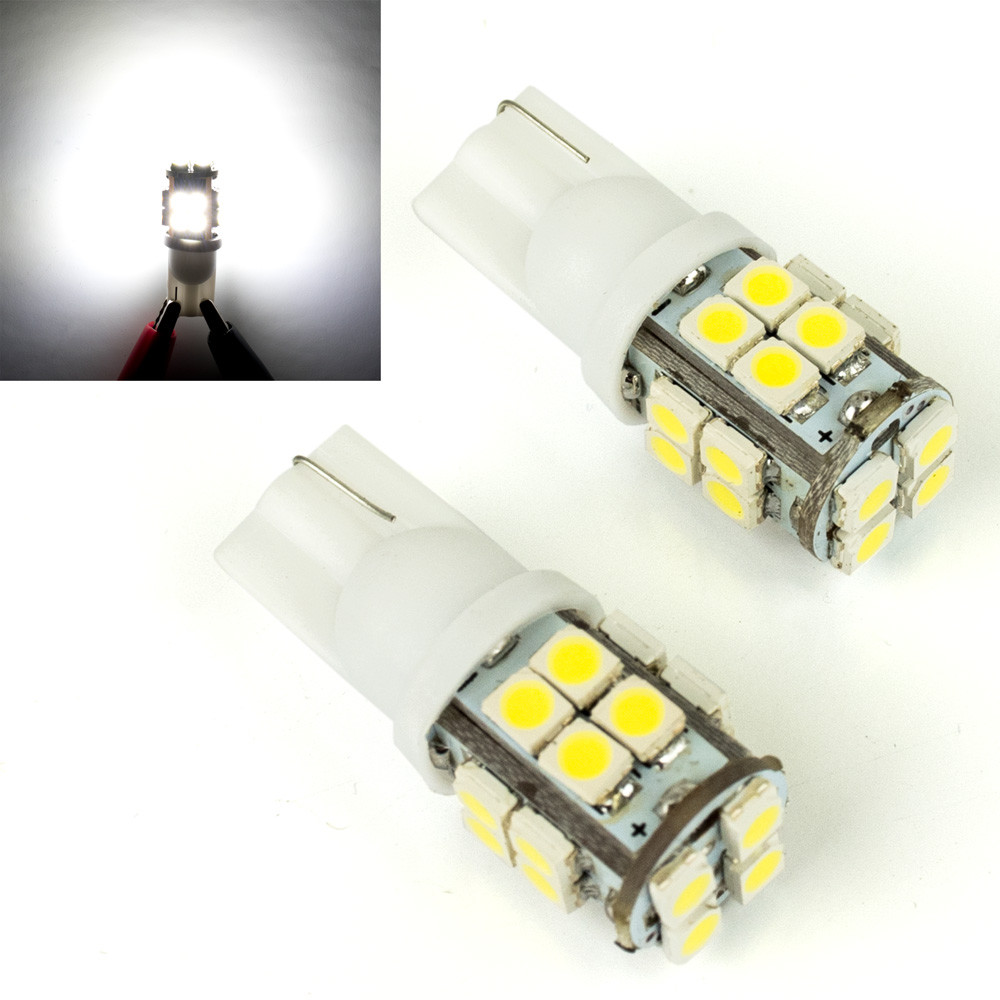 2 PC WHITE LED SIDE WEDGE TAIL LIGHT BULBS HEAD LAMP TURN SIGNAL FOG ...