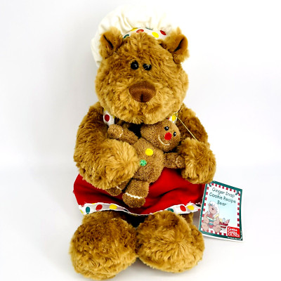 GUND 14" GINGER SNAP COOKIE RECIPE BEAR CHRISTMAS STUFFED TEDDY ANIMAL ...