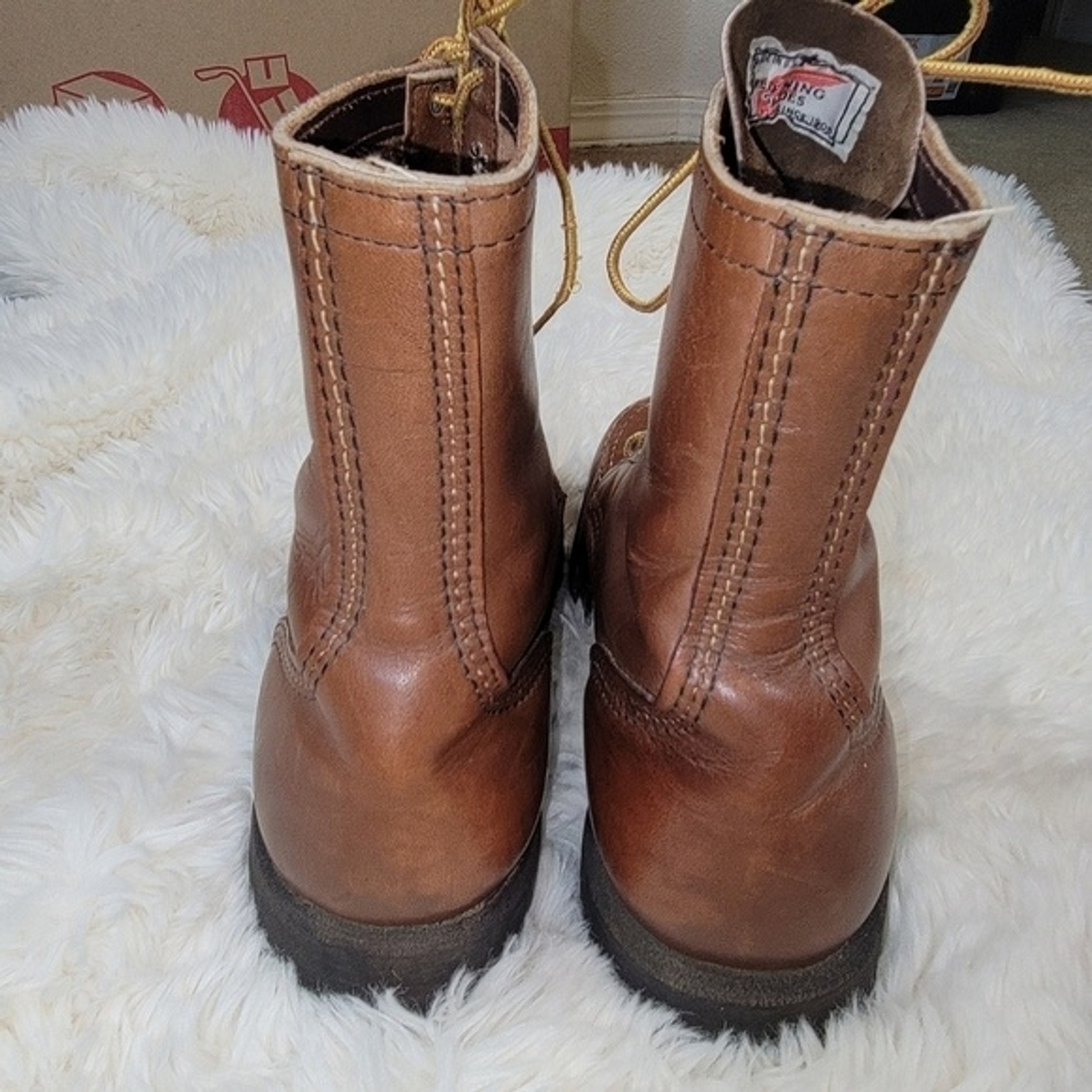 Red Wing Vintage leather moc toe leather work logger … - Gem