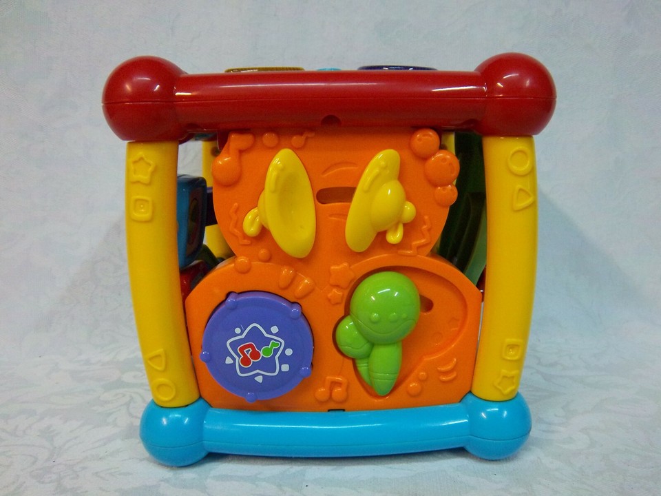 Vtech Busy Learners Activity Cube Sensory Educational 7" Light Up Sound ...