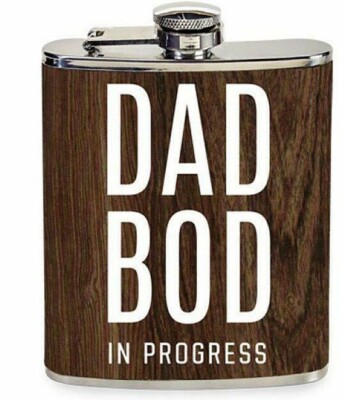 WINK Dad Bod in Progress Hip Flask Brown Stainless Steel 7oz NEW | eBay
