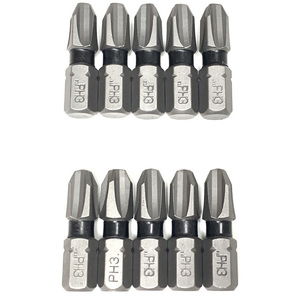 PH3 Phillips 1in. DEWALT Tough Grip 10 Pc Phillips Bit Set IMPACT READY ...