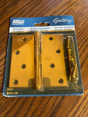 National Hardware 4" Solid Brass Removable Pin Door Hinge 195-693 V513 ...