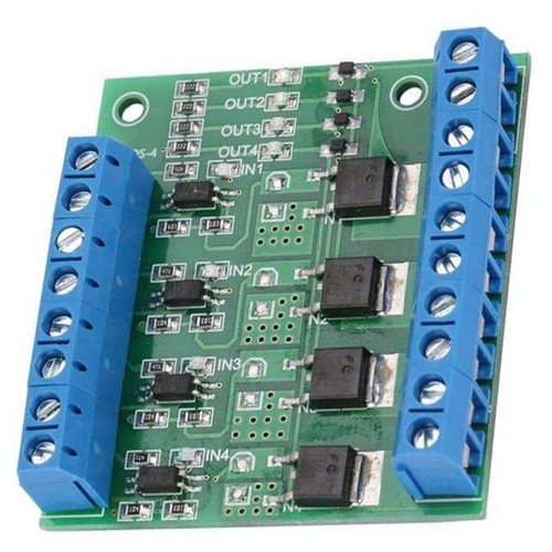 MOS FET PWM 3-20V to 3.7-27VDC 10A 4-Channel Driver Module PLC Circuit ...