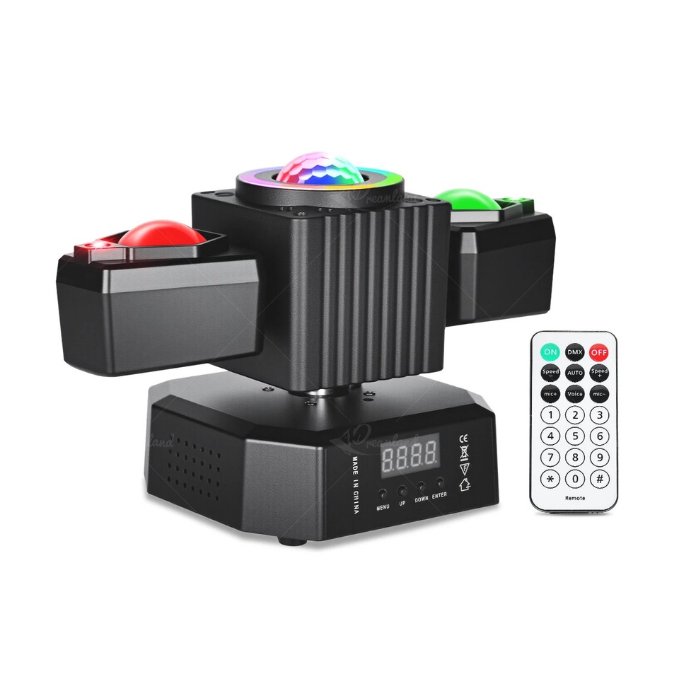 Moving Head Party Light Rotating Disco Ball Laser Beam Strobe Remote ...