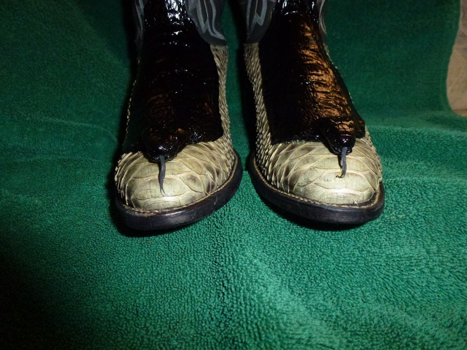 TONY LAMA COBRA HEAD BOOTS MENS 81/2B SNAKE SKIN MADE IN USA | eBay