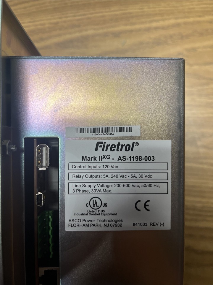 FIRETROL Mark IIXG AS-1198-003 Fire Pump Controller | eBay