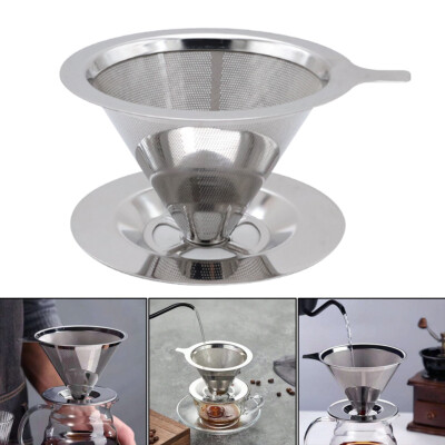 Mesh Coffee Filter Stainless Steel Paperless Pour Over Cone Dripper ...