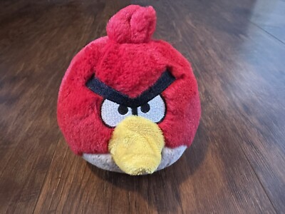 2010 Angry Birds 5” Red Bird Toy Stuffed Animal Commonwealth Toys Plush ...